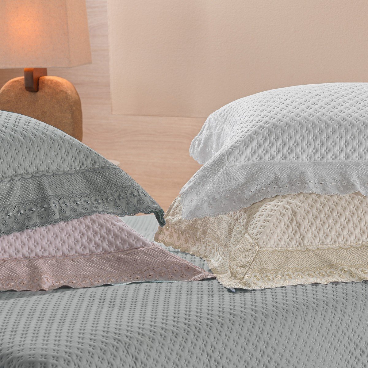 Kit Colcha King com 2 Porta Travesseiro Bordare Premium Appel Home ...
